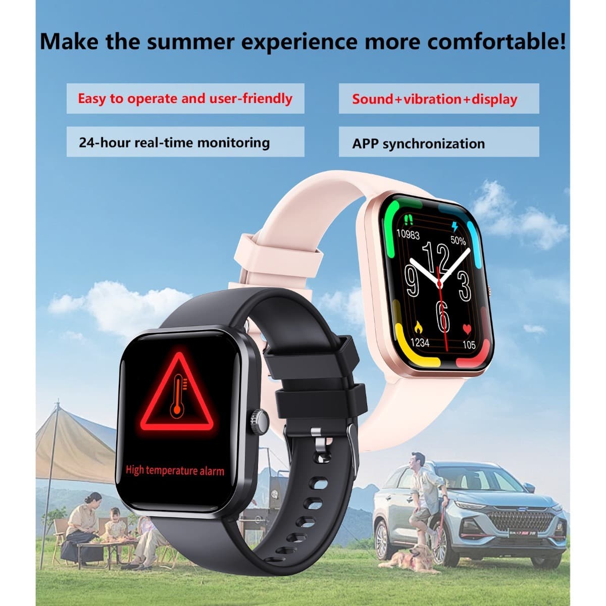 Smartwatch Black Milan kompatibel med Joeme Fit App — IP67, 108 ...