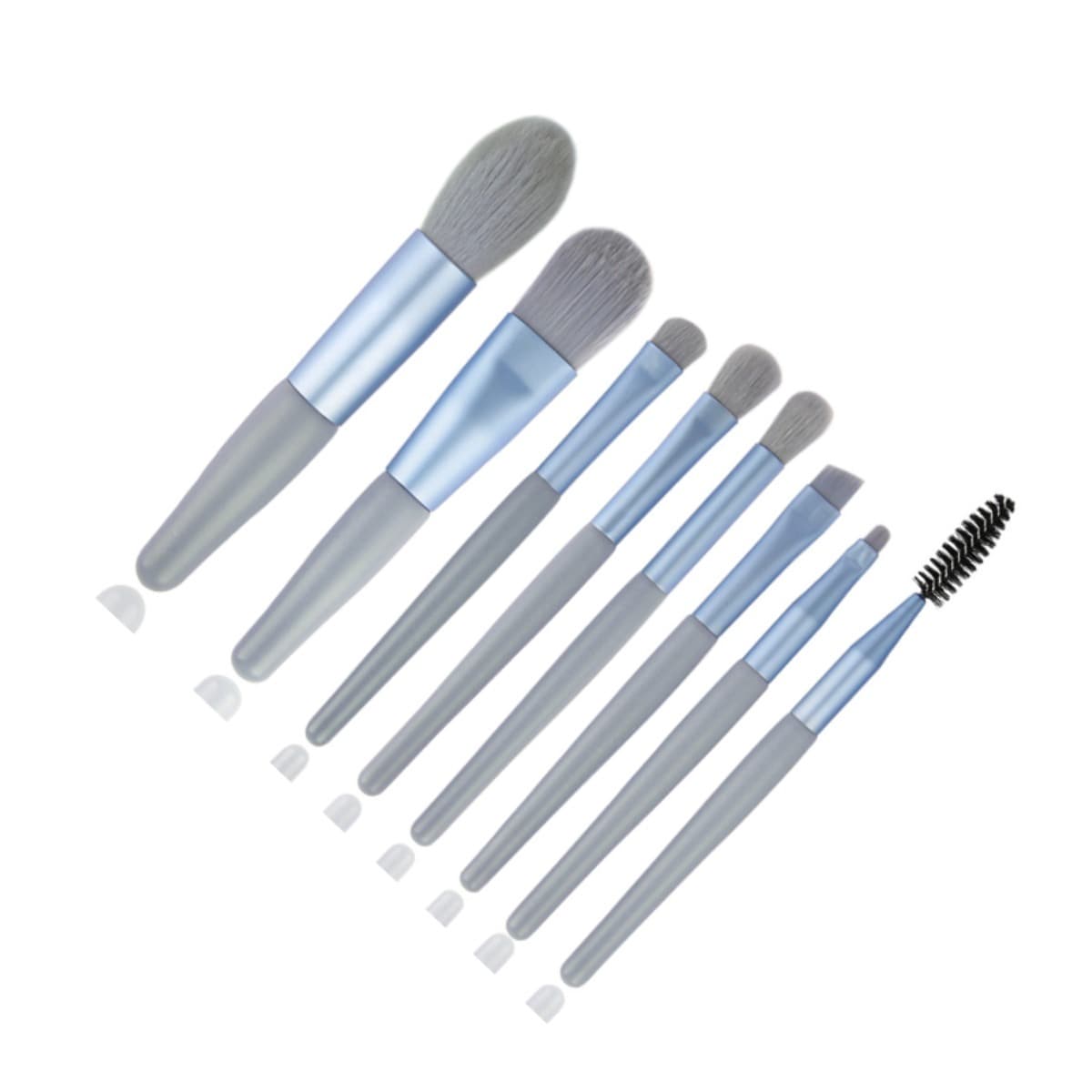 8-Piece Mini Makeup Brush Set with Soft Synthetic Bristles and Portable ...