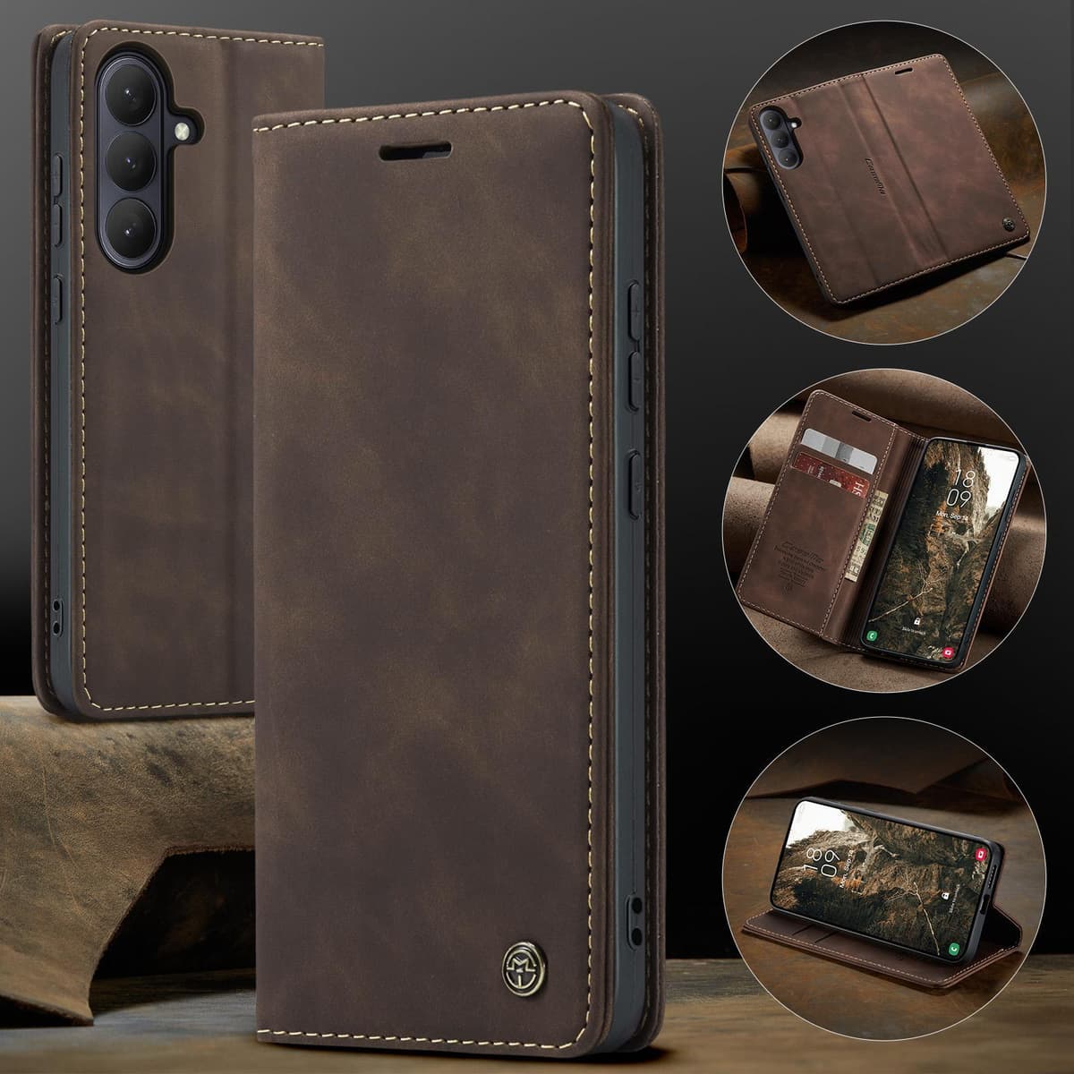 CASEME Lommebok-deksel Samsung Galaxy S26 - Coffee - Elkjøp