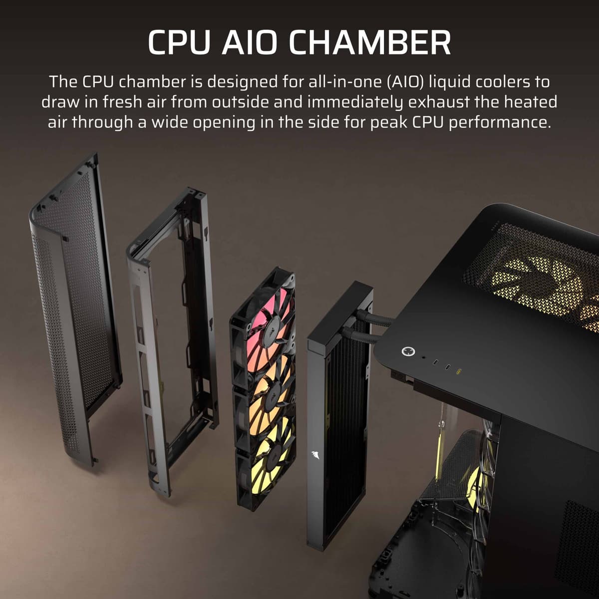 Corsair AIR 5400 RS-R ARGB Triple Chamber PC kabinett (sort) - Elkjøp