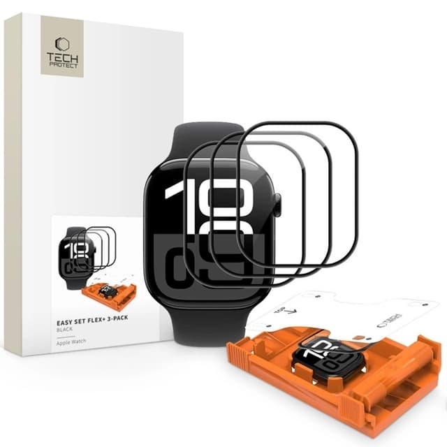 [3-Pack] Tech-Protect Apple Watch 1/2/3/4/5/6/SE (40mm) Hybridglas Easy ...