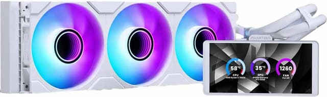 Phanteks Glacier One 360M25G2 6"LCD DRGB AIO CPU væskekjøler (hvit ...