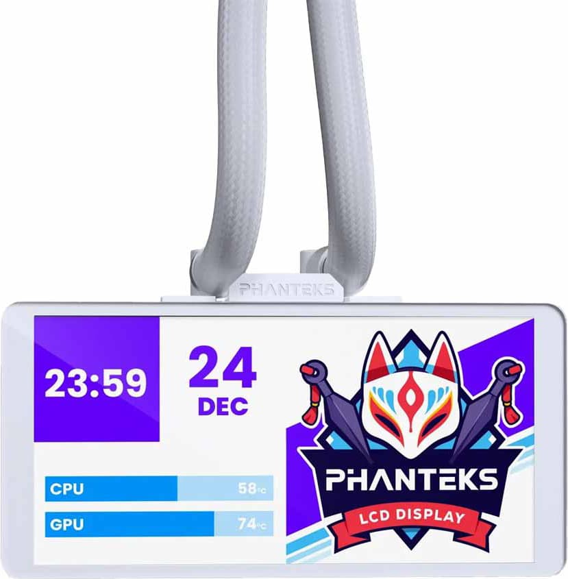 Phanteks Glacier One 360M25G2 6"LCD DRGB AIO CPU væskekjøler (hvit ...