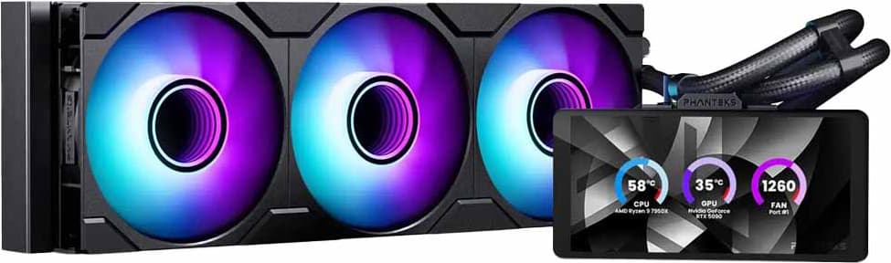 Phanteks Glacier One 360M25G2 6"LCD DRGB AIO CPU væskekjøler (sort ...