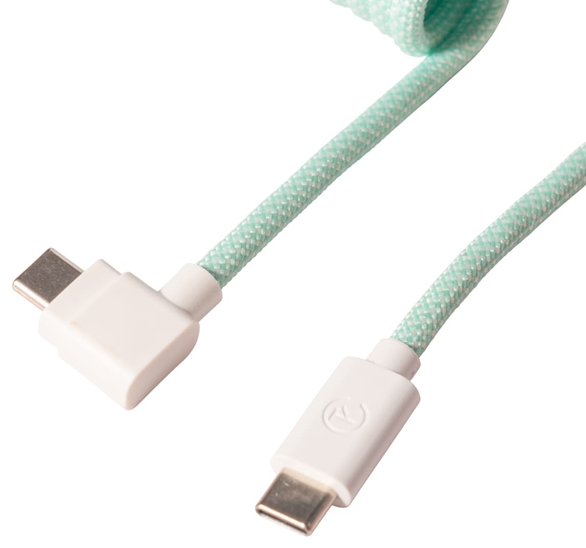 Keychron Coiled Aviator Angled 8K USB-kabel (mint) - Elkjøp