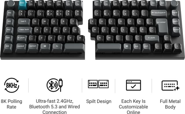 Keychron Q11 Ultra 8K Delat K POM Röd trådlöst tangentbord - Elgiganten