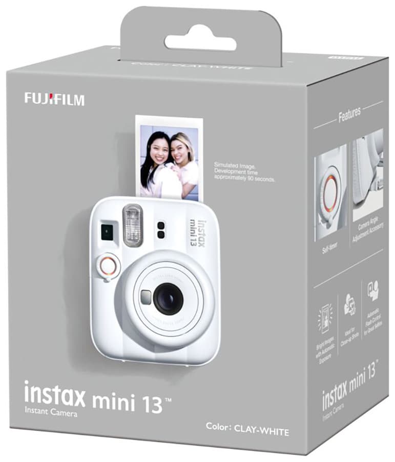 Fujifilm Instax Mini 13 polaroidkamera (Clay White) - Elkjøp
