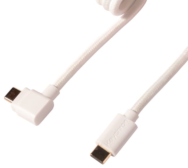 Keychron Spiralformad Aviator Vinklad 8K USB-kabel (vit) - Elgiganten