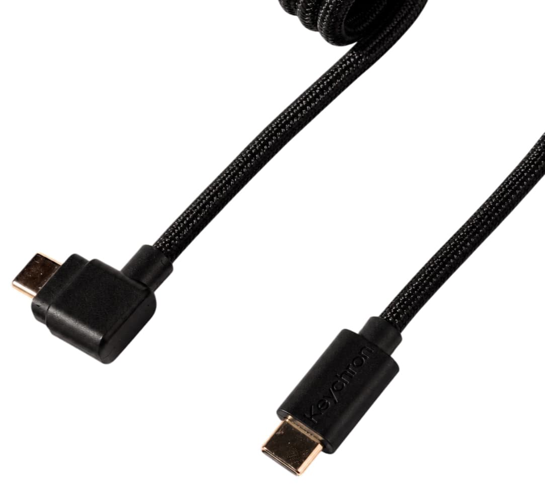 Keychron Spiralformad Aviator Vinklad 8K USB-kabel (svart) - Elgiganten
