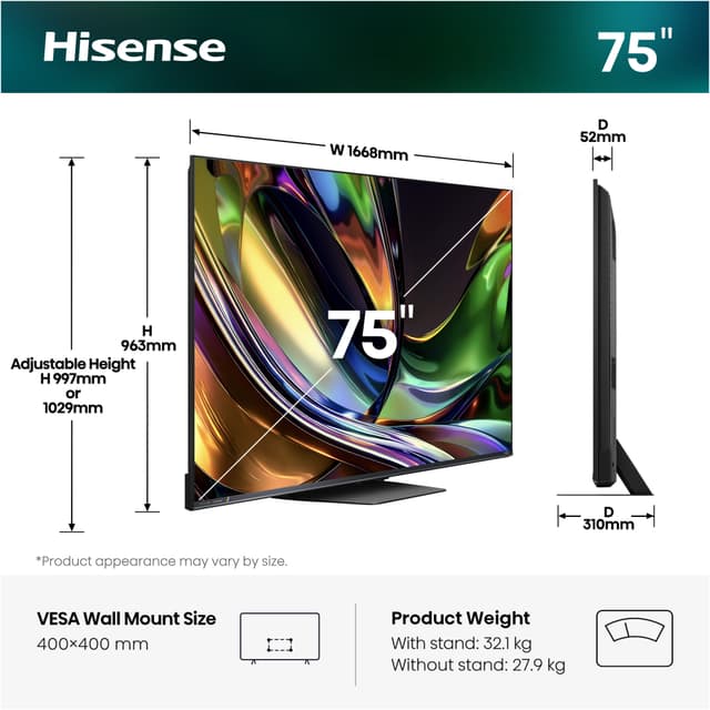 Hisense 75" UR8S 4K/UHD RGB MiniLED Smart-TV (2026) - Elgiganten