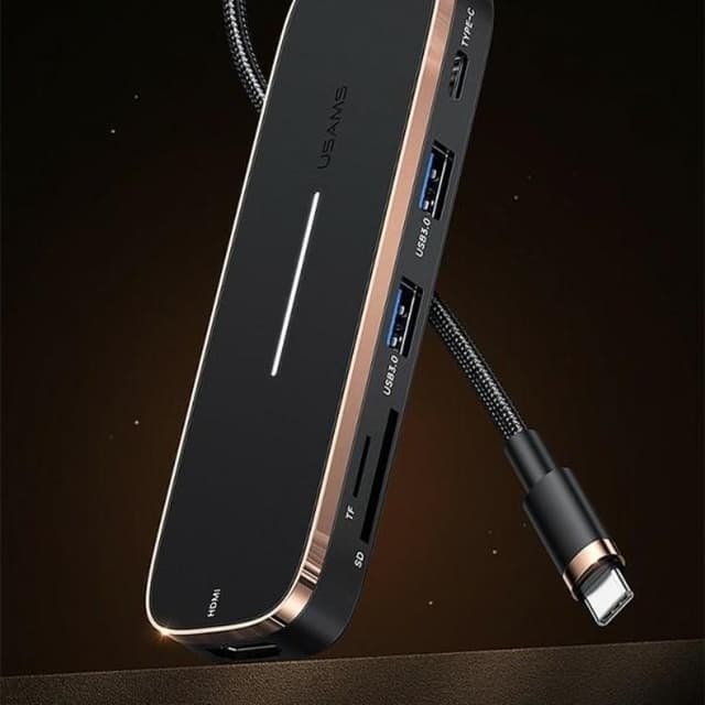 USAMS Adapter Hubb 3xUSB-A USB-C HDMI - Svart - Elgiganten