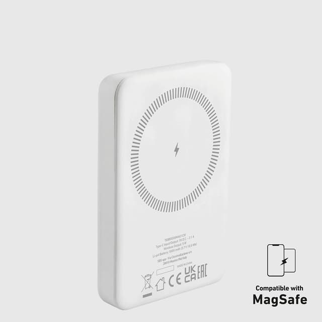 SBS MagSafe Trådlös Power Bank 5000 mAh USB-C - Vit - Elgiganten