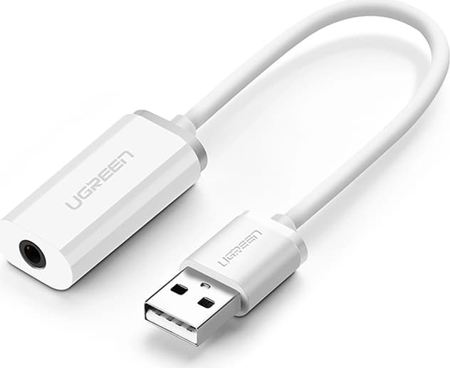 Ugreen Audio Adapter USB-A till Miniuttag 3.5 mm - Vit - Elgiganten