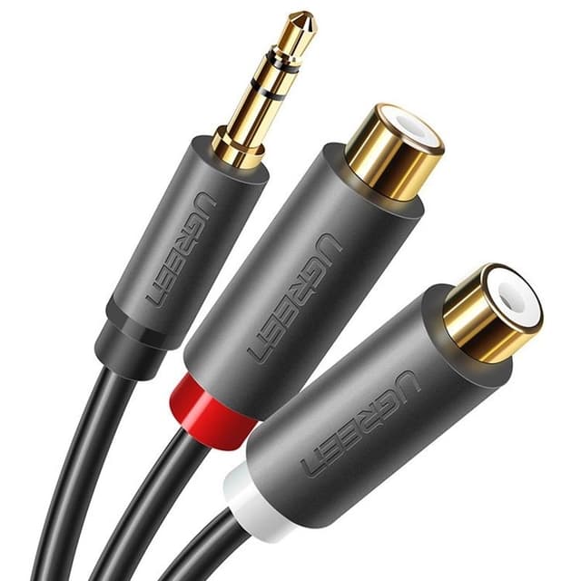 Ugreen Audio Adapter Jack 3.5mm Till 2xRCA Kabel 0.25m - Grå - Elgiganten