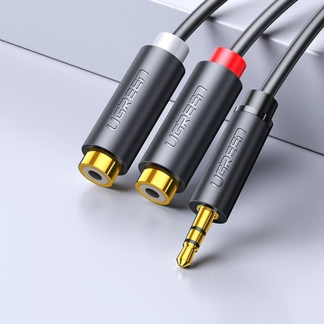 Ugreen Audio Adapter Jack 3.5mm Till 2xRCA Kabel 0.25m - Grå - Elgiganten