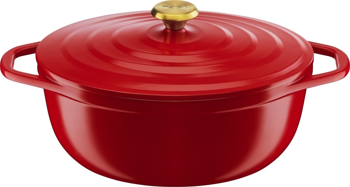 Tefal Air støpejernspanne, 5,7 L, rød - Elkjøp