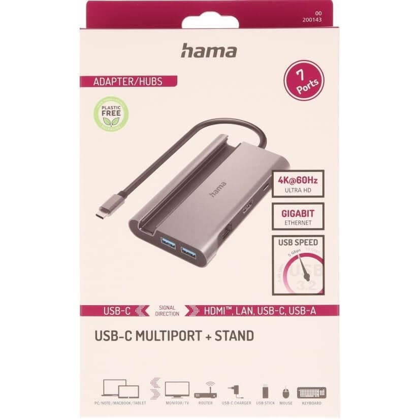 Hama USB-Hub USB-C Multiport 7-Porter - Elkjøp