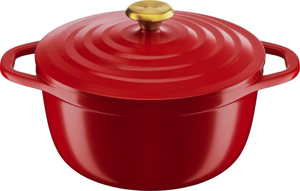 Tefal Air støpejernspanne, 4,7 L, rød - Elkjøp