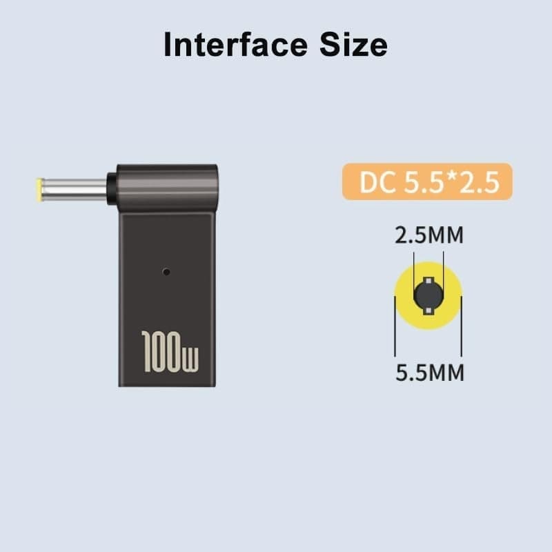 NÖRDIC USB C to Laptop Charger Converter, Type C to DC Plug, 100W PD ...