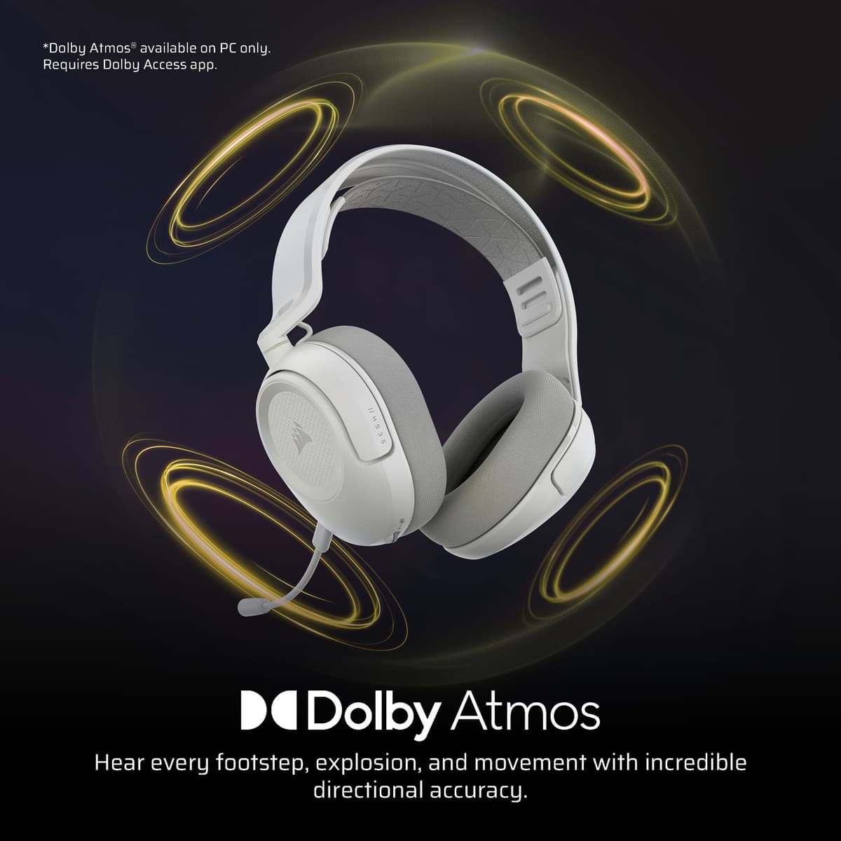 Corsair HS35 V3 trådløst gaming-headset (hvit) - Elkjøp
